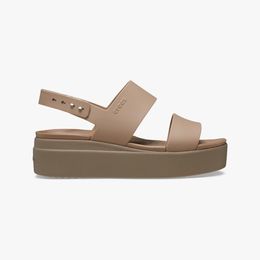 Crocs 206453-2EL BROOKLYN LOW WEDGE Damensandalen Latte/Pilz