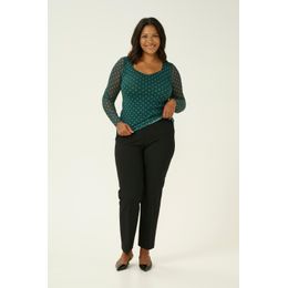 Kaffe Langarm-Bluse Tight fit white green
