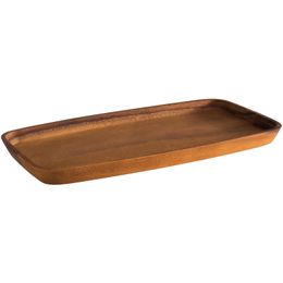 Servierbrett APS, braun (holzfarben), B:15cm H:2cm L:30cm, Massivholz, Schneidebretter, ge&ouml;lt, zum Servieren, Schneiden, Deko