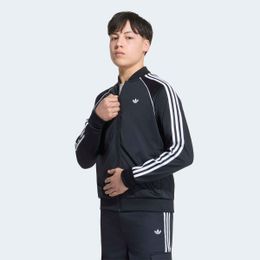 Trainingsjacke adidas originals "SST LO TT", M&auml;dchen, Gr. 128, schwarz, schwarz, Obermaterial: 100% Polyester, Jacken Trainingsjacke