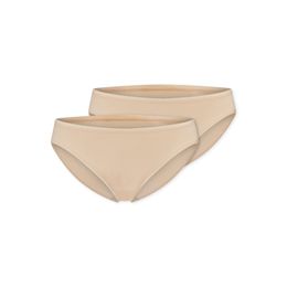 Minislip Schiesser "95/5", Damen, Gr. 38, beige (sand), Single Jersey, Obermaterial: 95% Baumwolle, 5% Elasthan, k&ouml;rpernah, Unterhosen, mit flachen N&auml;hten, Baumwollmischung, Single Jersey, weich