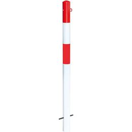 Moravia Sperrpfosten Morion, zum Einbetonieren, &Oslash; 76 mm, rot-wei&szlig; lackiert, 1 &Ouml;se