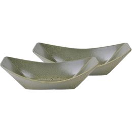 Servierschale Creatable "Boat", gr&uuml;n, B:13,5cm T:23,5cm, Steinzeug, Sch&uuml;sseln, Servierschale, Snackschale, Topaktueller &bdquo;Streat Food&ldquo; Trend