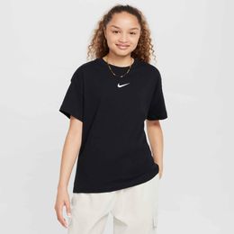 T-Shirt Nike Sportswear "G NSW TEE BOY ESSNTL LBR", Jungen, Gr. S (128/134), schwarz, Jersey, Obermaterial: 100% Baumwolle, normal, Rundhals, Shirts T-Shirt, f&uuml;r Jugendliche, weiter Schnitt, Rundhalsausschnitt, aus Baumwolle