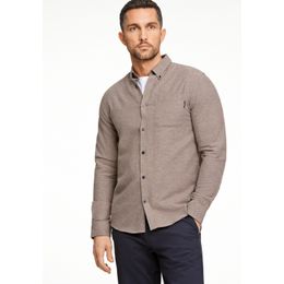 Langarmhemd LINDBERGH "Freizeithemd (Langarm) Relaxed Fit", Herren, Gr. L, Normalgr&ouml;&szlig;en, braun (mid braun), Obermaterial: 100% Baumwolle, Hemden