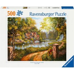 Puzzle Ravensburger "Cottage am Flu&szlig;", bunt, Puzzles, KinderB:49cm H:36cm, Pappe, Made in Germany, B:49cm H:36cm