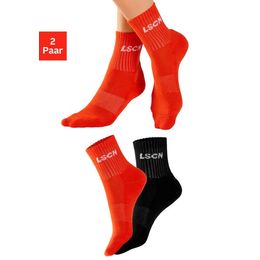 LSCN BY LASCANA Tennissocken mehrfarbig Gr. 35-38 f&uuml;r Damen. Mit Logoschriftzug. Normal. Nachhaltig.