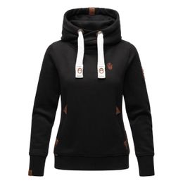 Navahoo Damen Hoodie Namikaa &ndash; Kuscheliger Kapuzenpullover mit Hochkragen & Kunstleder-Details