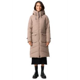 Winterjacke Marikoo "Tomomii XVI", Damen, Gr. L, grau (taupe grau), Obermaterial: 100% Polyester. Innenseite: 100% Polyester. Futter: 100% Polyester. Wattierung: 100% Polyester, Jacken Winterjacke, warmer Winter Stepp Mantel mit Kapuze
