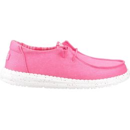 HEYDUDE Wendy Stretch Canvas Baumwoll Frauen Fandango Rosa Mokassins Schuhe