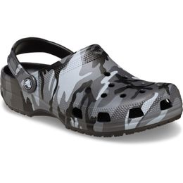 Crocs Classic Camouflage Clog Thermoplastische M&auml;nnerclogs In Schwarz/Schiefergrau