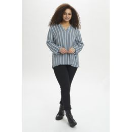 Kaffe Langarm-Bluse Regular fit Blue Mirage/ Chalk Stripe blue white