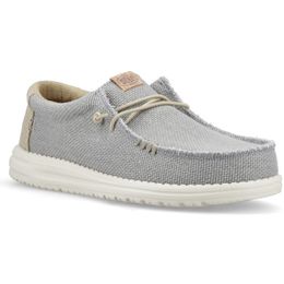 HEYDUDE Wally Geflochtene Polyester Herren Flanell Grau/Olive Grau Mokassinschuhe