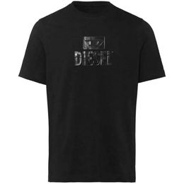 Schwarzes Diesel-T-Shirt mit gro&szlig;em Block-D-Monoton-Logo