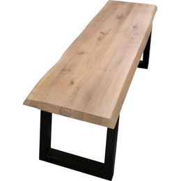 Bank Home Affaire "Tristan", braun (wei&szlig; wasch, schwarz), B:240cm H:45cm T:38cm, Sitzb&auml;nke, aus Massivholz Eiche