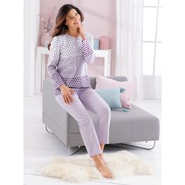 w&auml;schepur Schlafanzug W&Auml;SCHEPUR, Damen, Gr. 40/42, lila (ecru, flieder), 100% Baumwolle, Homewear-Sets Schlafanzug