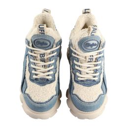 Trainingsschuh Buffalo "Buffalo Cld Chai Warm Vegan Denim/Fur", Damen, Gr. 40, blau, cream, Schuhe