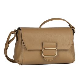 Umh&auml;ngetasche Gabor "Melora", Damen, Gr. B/H/T: 26,5cm x 16,5cm x 10,5cm, braun, Polyurethan, clean, gepflegt, unifarben, Taschen Umh&auml;ngetasche, leicht genarbtes Lederimitat mit feinem Logo und goldenem Metallring