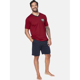 Shorty Jan Vanderstorm "Kurzer Schlafanzug EDIN", Herren, Gr. L, rot, Obermaterial: 100% Baumwolle CO., Homewear-Sets Shorty