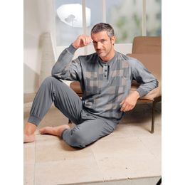Schlafanzug Normann, Herren, Gr. 44/46, grau, 100% Baumwolle, Homewear-Sets Schlafanzug