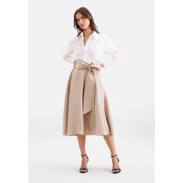 Midirock Seidensticker, Damen, Gr. 34, beige, 100% Leinen, unifarben, normal, R&ouml;cke
