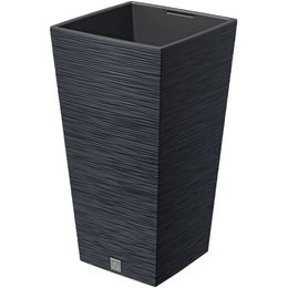 Blumentopf Prosperplast "FURU SQ", grau (anthrazit), B:29,5cm H:55cm T:29,5cm, Kunststoff, Pflanzgef&auml;&szlig;e