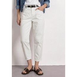 Stoffhose Street One, Damen, Gr. 34, L&auml;nge 28, sanftes wei&szlig;, Web, 98% Baumwolle, 2% Elasthan, unifarben, comfort fit kn&ouml;chelfrei, Hosen Stoffhose, High Waist