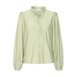 Langarmbluse Ichi "Langarm-Bluse IXLAYA", Damen, Gr. 36, grau (aqua gray), Obermaterial: 85% Viskose CV. 15% Polyester PES., Blusen