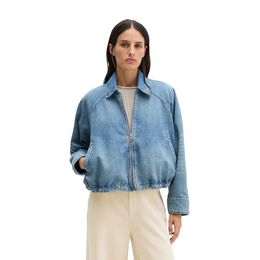 Marc O'Polo Jeansjacke MARC O'POLO "aus reinem Organic Cotton", Damen, Gr. L, blau (light blau), Obermaterial: 100% Baumwolle, unifarben, relaxed fit, B&uuml;ndchen, Jacken Jeansjacke