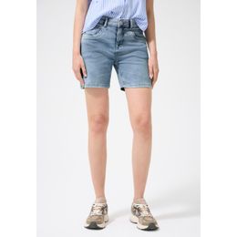 Comfort-fit-Jeans STREET ONE STUDIO, Damen, Gr. 26, light blau random washed, Jeans, 85% Baumwolle, 9% Polyester, 4% Elastomultiester, 2% Elasthan, unifarben, kniefrei, Jeans, aus Baumwolle mit Stretchanteil