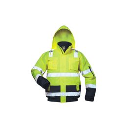 Arbeitsjacke SAFESTYLE "Warnschutz Piloten Axel", Herren, Gr. 4XL, gelb (gelb, marine), Obermaterial: 100% Polyester PES., Jacken