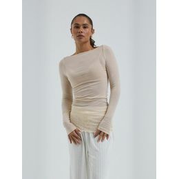 Kurzarmhemd SEAMLESS BASIC "Seamless Basic T-shirt Cotton", Damen, Gr. L/XL, beige (rosie beige), Obermaterial: 100% Baumwolle, Hemden