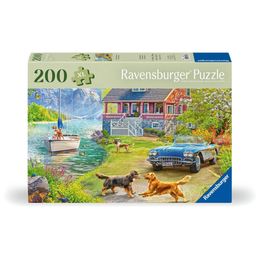 RAVENSBURGER VERLAG Feel Well &amp; Puzzle - Sommerhaus am See - Erwachsenenpuzzle mit 200 XL-Teilen und...
