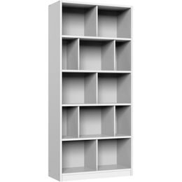 Standregal wimex "Joker", wei&szlig;, B:90cm H:198cm T:38cm, Regale, Standregal, B&uuml;cherregal, Mehrzweckregal mit vielen F&auml;chern, 198cm hoch, 90cm breit