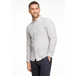 Langarmhemd LINDBERGH "Freizeithemd (Langarm) Relaxed Fit", Herren, Gr. L, Normalgr&ouml;&szlig;en, grau (lt grau), Obermaterial: 100% Baumwolle, Hemden