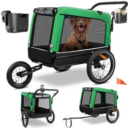 Kesser&reg; Hundeanh&auml;nger Boxer 3-in-1 Hundebuggy & Jogger Fahrradanh&auml;nger gro&szlig; ca. 240 Liter Volumen, gefedert, 360&deg; Grad Vorderrad, 600D Oxford Canvas, SmartSpace Concept, maximale Belastbarkeit: 40 kg