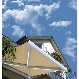 Home Deluxe LED Vollkassettenmarkise elektrisch ELOS - 500 x 300 cm Sandfarbe