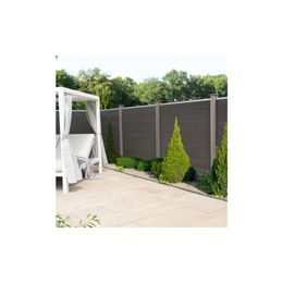Home Deluxe WPC Sichtschutzzaun CALLADO - 4 x Element + 6 x Pfosten