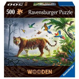 RAVENSBURGER VERLAG Ravensburger Puzzle 17514 - Tiger im Dschungel - 500 Teile Holzpuzzle mit stabil...