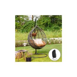 Home Deluxe Polyrattan H&auml;ngesessel mit Regenabdeckung CIELO - Grau/Braun