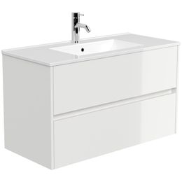 Posseik Badm&ouml;bel Limes & Waschtisch 100 cm 2 Greifraum SoftClose Ausz&uuml;ge Grafit