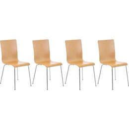 CLP 4er-Set Wartezimmerstuhl PEPE mit ergonomisch geformten Holzsitz und Metallgestell I 4x Konferenzstuhl In verschiedenen Farben erh&auml;ltlich