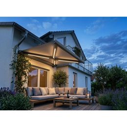 Home Deluxe LED Vollkassettenmarkise elektrisch ELOS - 500 x 300 cm Anthrazit