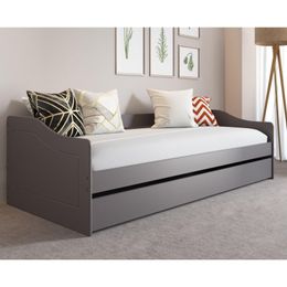 Inter Link Funktionsbett Kinderbett Leonie 90x200 cm inkl. Lattenrost und Ausziehbett - versch. Ausf&uuml;hrungen - Grau