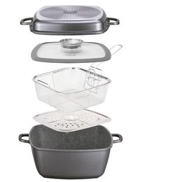 Stoneline&reg; Multi-Eckpfanne 28 x 28 cm, mit Dampf- und Frittierfunktion
