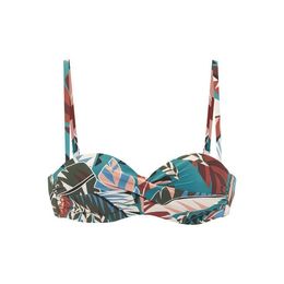 Buffalo B&uuml;gel-Bandeau-Bikini-Top 'Moana' blau Gr. 34 Cup B. Mit Seitlichen St&auml;bchen Und Mit B&uuml;gel. Nachhaltig.