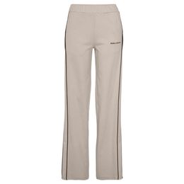 Lascana Loungehose beige Gr. 36/38 f&uuml;r Damen. Mit Kontrastdetails, Stickerei. Bequem. Nachhaltig.