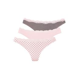 Lascana String mehrfarbig Gr. 36/38 f&uuml;r Damen. Mit Spitze. K&ouml;rpernah. Nachhaltig.