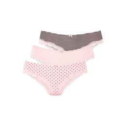 Lascana Slip mehrfarbig Gr. 36/38 f&uuml;r Damen. Mit Schleife, Spitze. Nachhaltig.