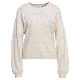 Gina Damen Strickpullover mit Lochmuster